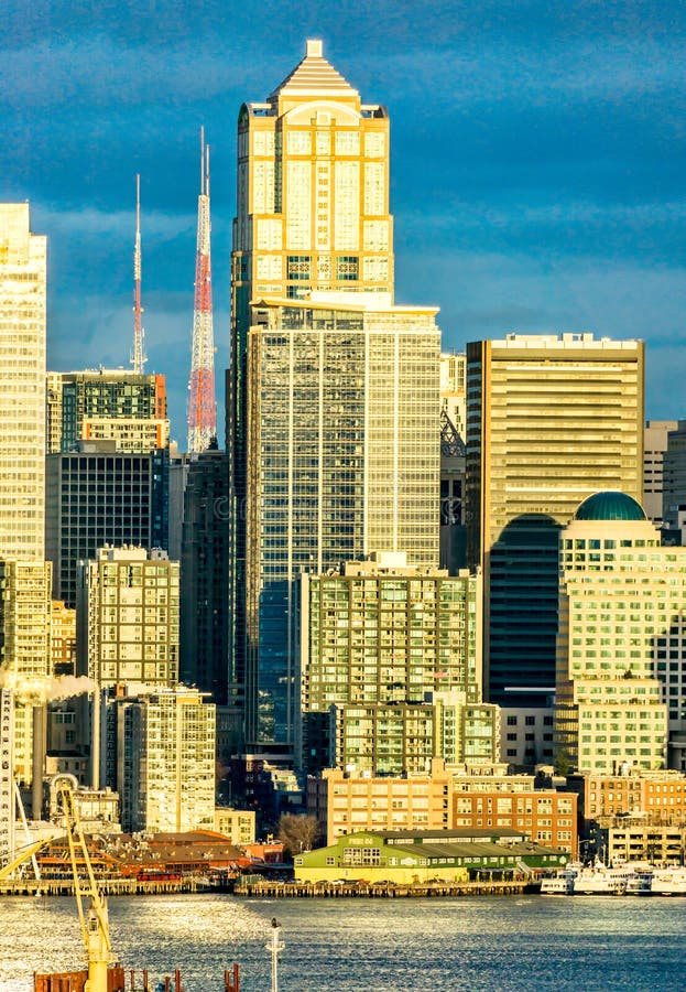 Seattle Skyscraper Detail 2 Stock Photo - Image of outdoors, reflected ...