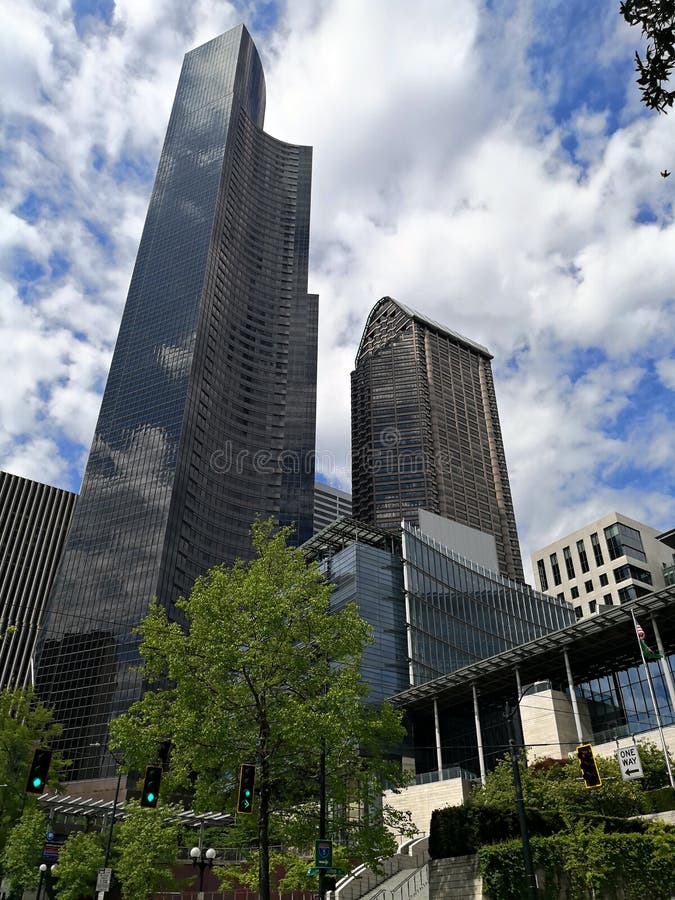 Seattle Skyscrapers Under Blue Sky Stock Photo - Image of downtown ...