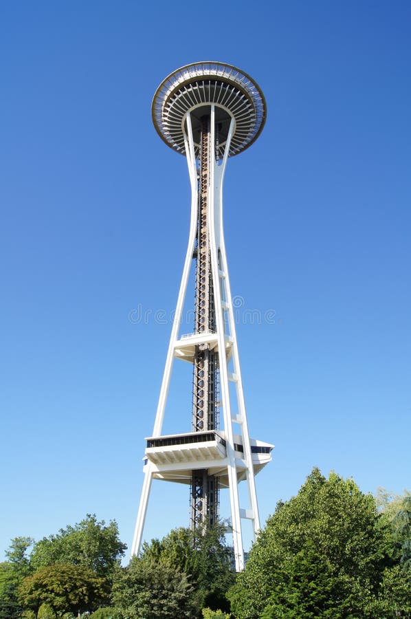 Space Needle Tower and Seattle Skyline. Editorial Photography - Image ...