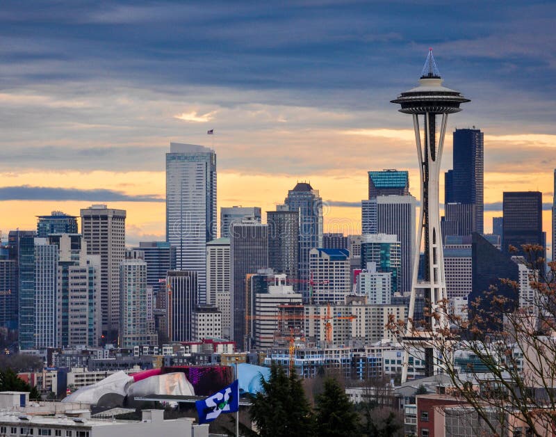 The Seattle Space Needle and Downtown Buildings Editorial Photo - Image ...