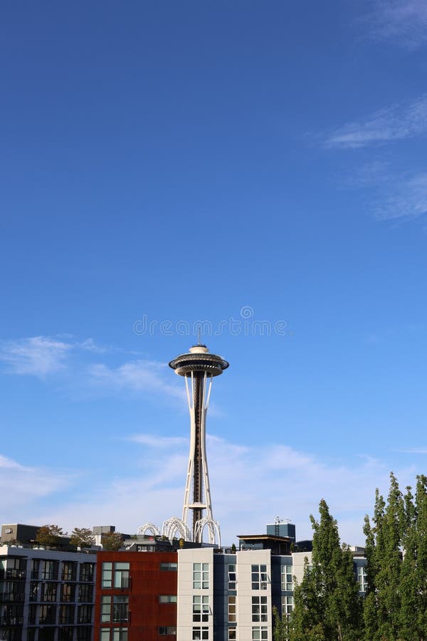 Seattle Space Needle editorial photography. Image of lighting - 349755672