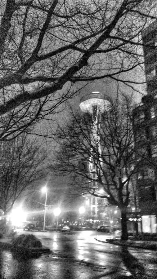 Seattle Space Needle on a Winter Night Editorial Photography - Image of ...
