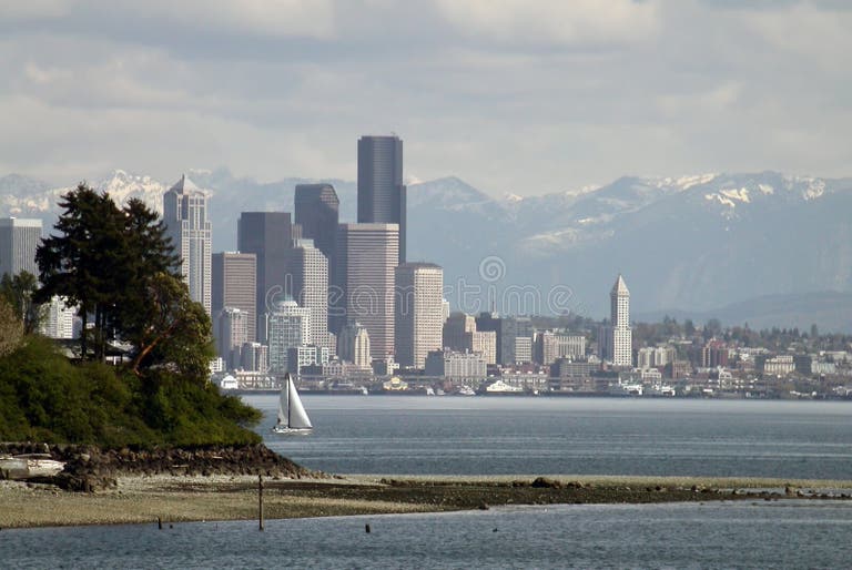 Seattle Spring stock photo. Image of shore, architecture - 14355084