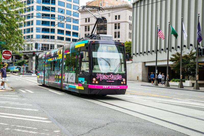 Seattle Streetcar editorial image. Image of market, landmark - 58372285