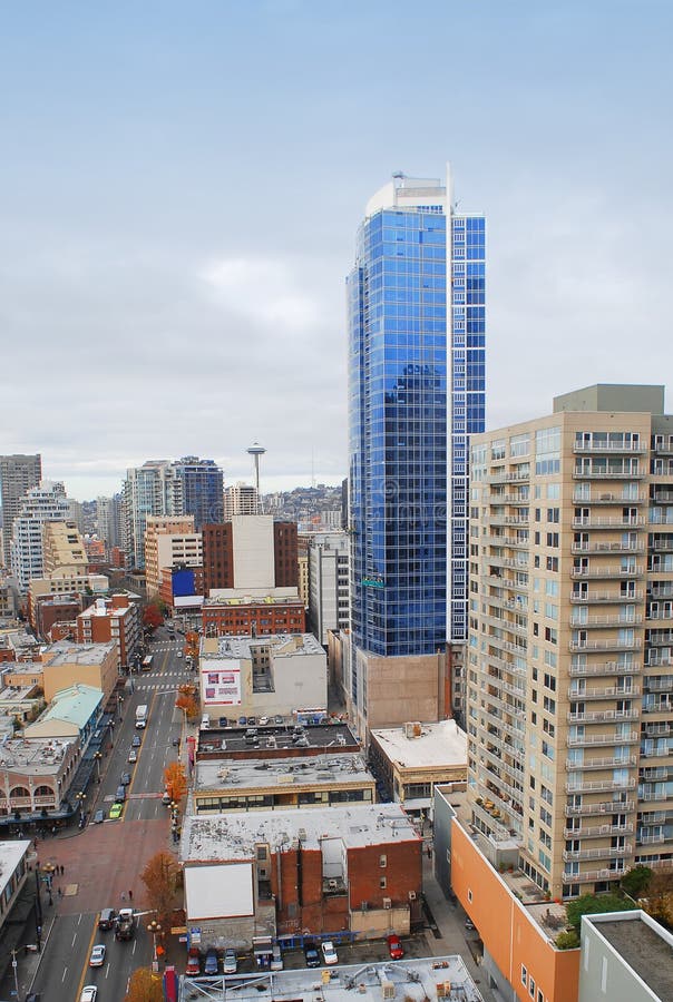 Seattle streets. stock photo. Image of morning, building - 9683292