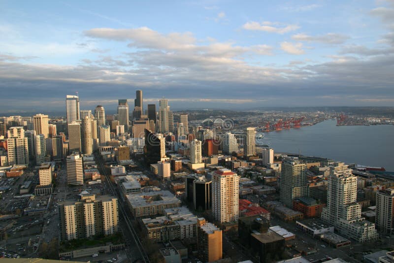 Seattle at sunset stock photo. Image of seattle, washington - 896850