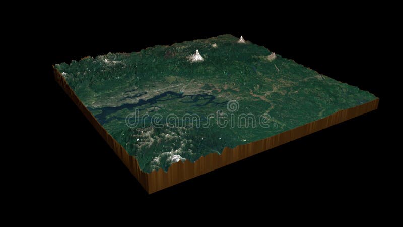 Seattle Terrain Map 3D Render 360 Degrees Loop Animation Stock Video ...