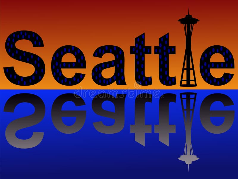 Shabby Stamp with Cityscape of Seattle Stock Vector - Illustration of ...