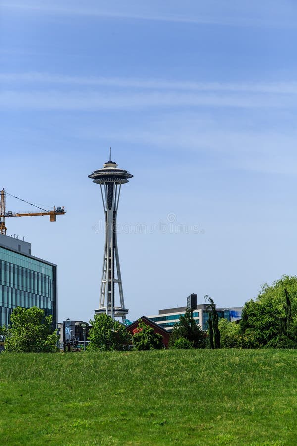 Seattle Tower by Construction Editorial Stock Photo - Image of needle ...