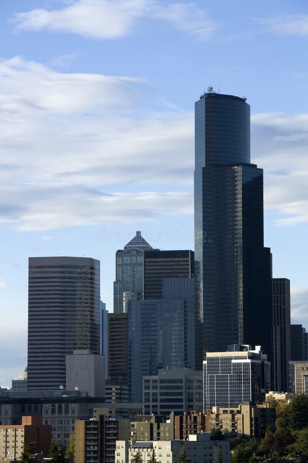 Seattle city skyline stock photo. Image of space, offices - 30129578