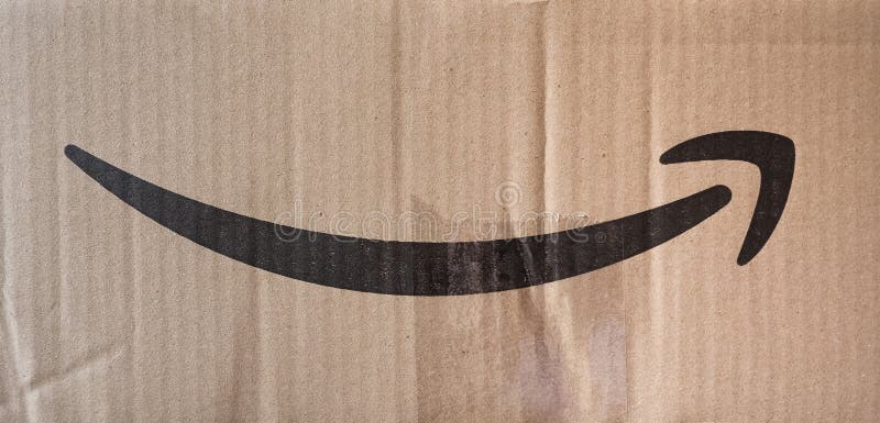Amazon Sign on Cardboard Box Editorial Image - Image of parcel, paper ...
