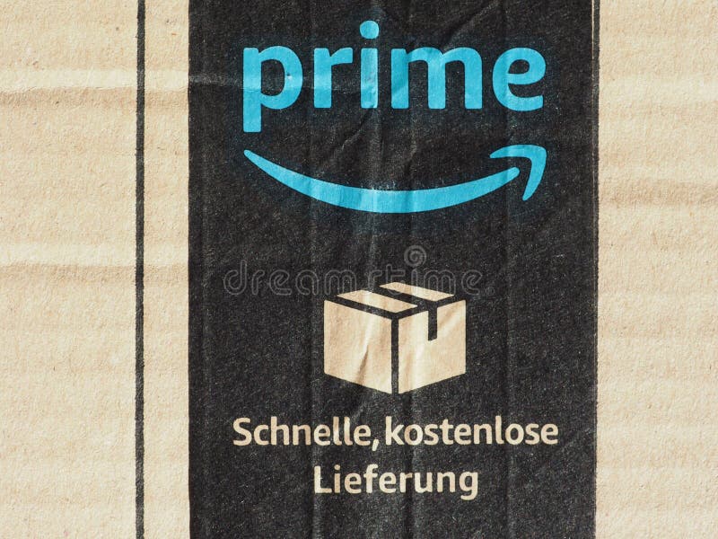 Amazon prime label editorial photo. Image of ecommerce - 107549761