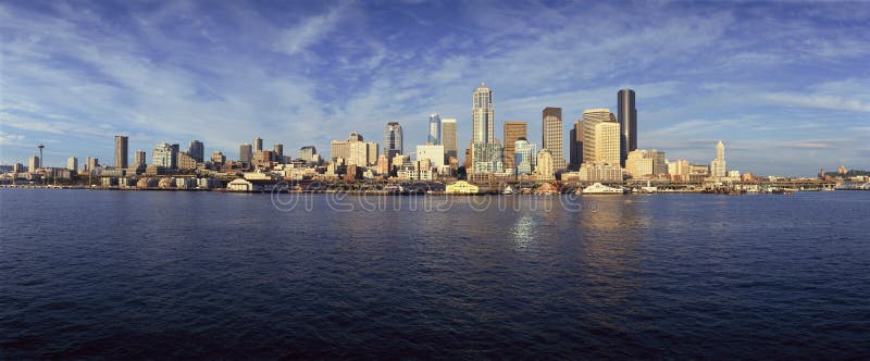 Seattle, WA Skyline from Bainbridge Island Ferry Stock Image - Image of ...