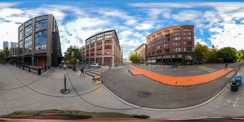 360 Equirectangular Spherical Photo of Downtown Seattle Washington ...