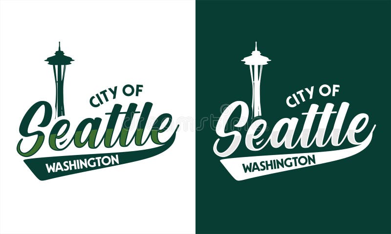 Seattle Washington with Its Iconic Building Silhouettes Stock ...