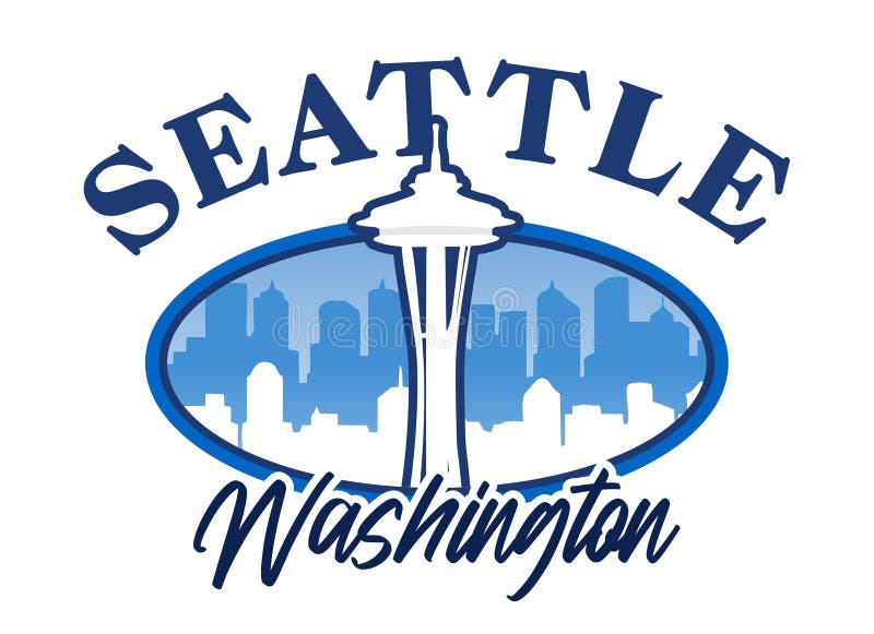 Seattle Washington with Its Iconic Building Silhouettes Stock ...