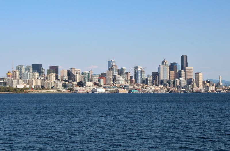 Seattle, Washington Waterfront and City Skyline Stock Image - Image of ...