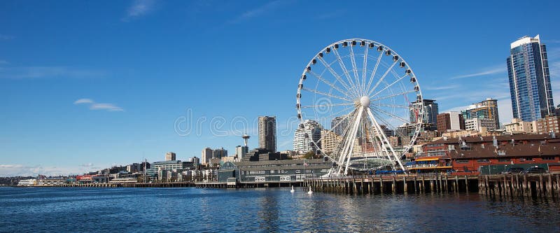 Seattle Waterfront editorial image. Image of urban, bright - 59574800