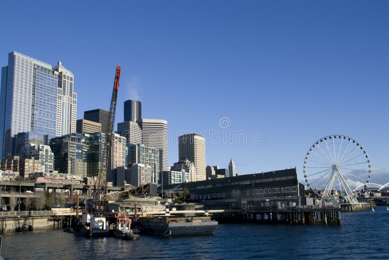 Seattle Waterfront stock photo. Image of blue, downtown - 30132466