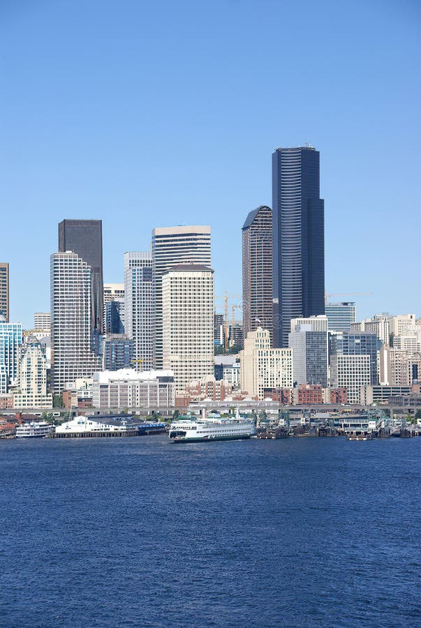 Seattle Waterfront Skyline, Downtown Stock Photo - Image of modern ...