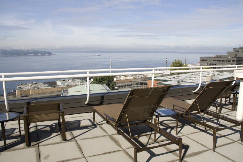 Seattle Waterfront from a View Deck Stock Image - Image of seattle ...