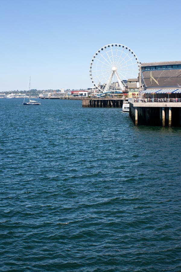 Seattle waterfront stock photo. Image of pier, terminal - 58305650