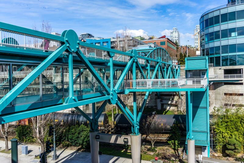 Seattle Waterfront Walking Bridge 2 Stock Photo - Image of seatte ...