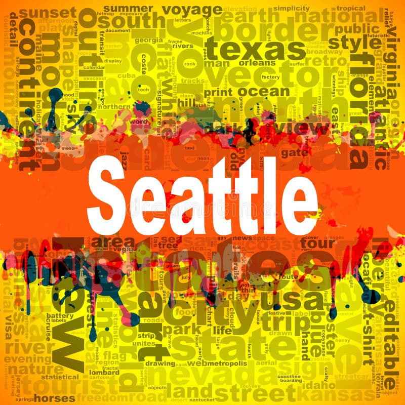 Seattle Typography Vector Design. CMYK Colors Stock Vector ...