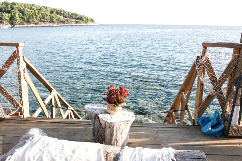 Seaview at beach bar stock image. Image of tourism, shore - 303275035