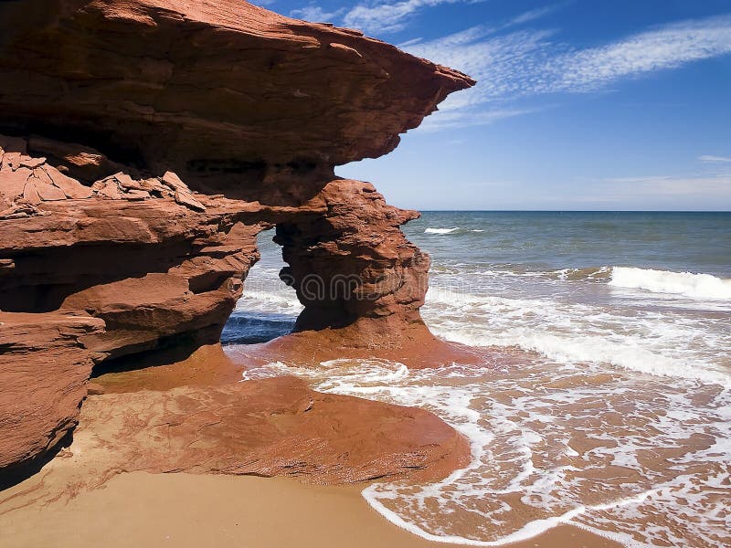 Seaview Cliffs Arch, PEI, Canada Stock Photo - Image of sculpted ...