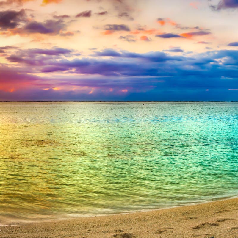 Seaview at Sunset. Amazing Landscape. Beautiful Beach Panorama Stock ... Seaview at Sunset. Amazing Landscape. Beautiful Beach Panorama Stock ...