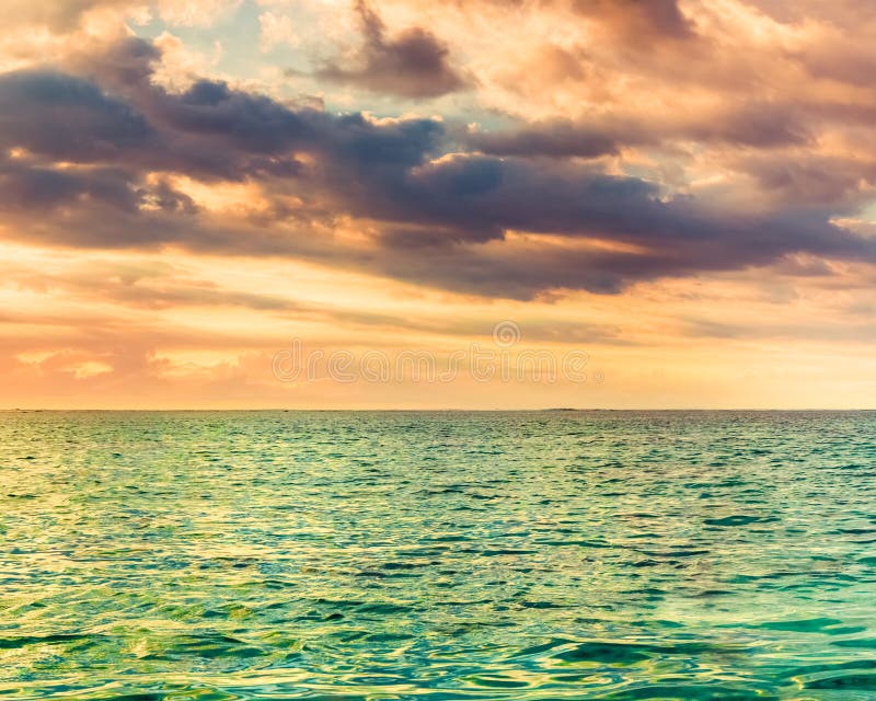 Seaview At Sunset. Amazing Landscape Stock Photo - Image of nature ... Seaview At Sunset. Amazing Landscape Stock Photo - Image of nature ...