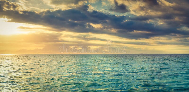 Seaview at Sunset. Amazing Landscape. Beautiful Beach Panorama Stock ... Seaview at Sunset. Amazing Landscape. Beautiful Beach Panorama Stock ...