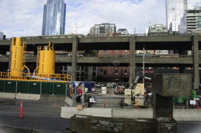 Seawall Construction Project Editorial Photography - Image of ...