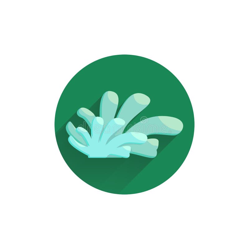 Seaweed Flat Icon with Shadow. Sea Flat Icon Stock Vector ...