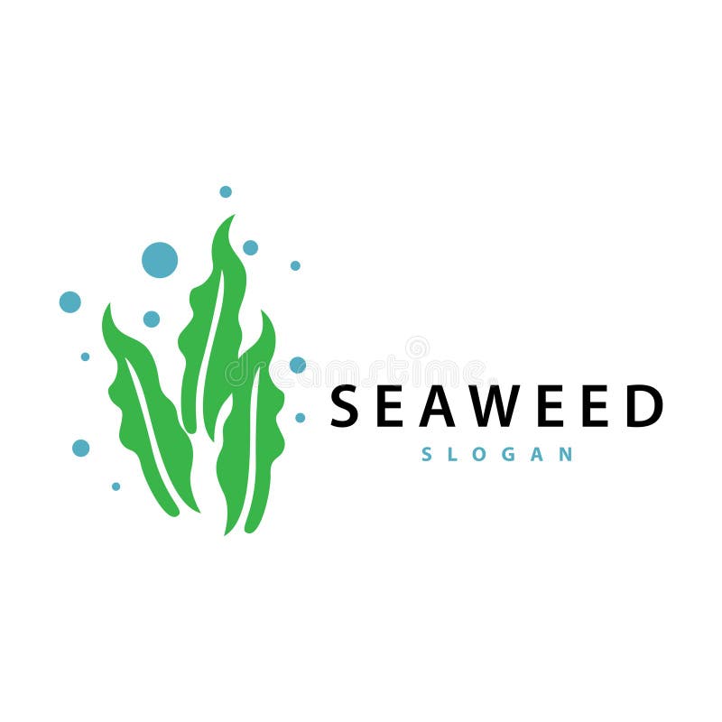 Seaweed Logo, Underwater Plant Vector, Simple Leaf Design, Illustration ...