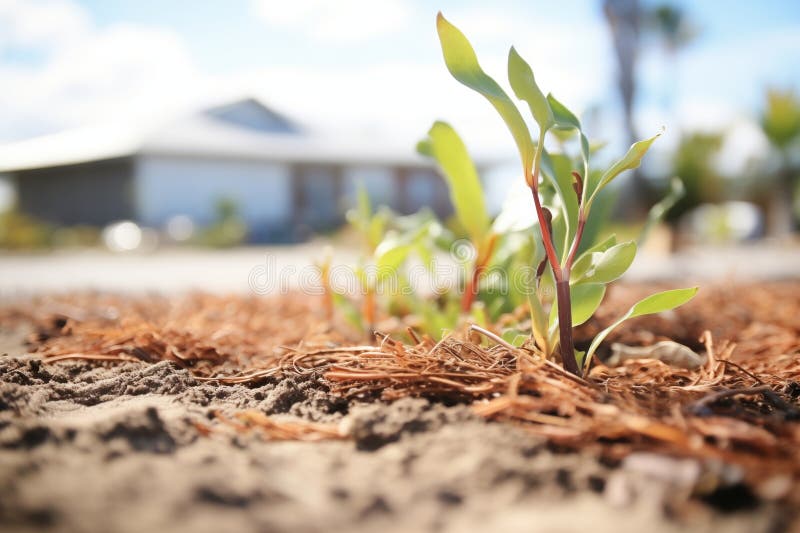 Seaweed Mulch on a Coastal Plant Plot Stock Photo - Image of ...