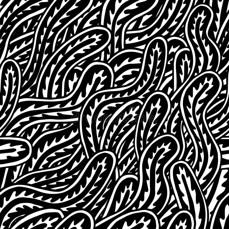 Seaweed Seamless Abstract Vector Pattern. Ethnic Style Textile ...