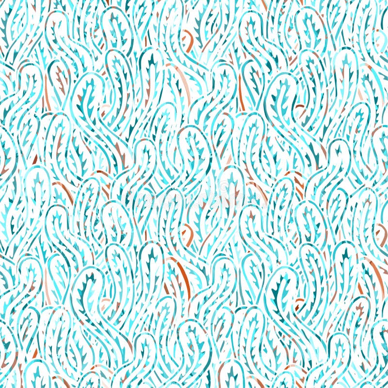 Seaweed Seamless Abstract Vector Pattern in Many Colors. Ethnic Style ...