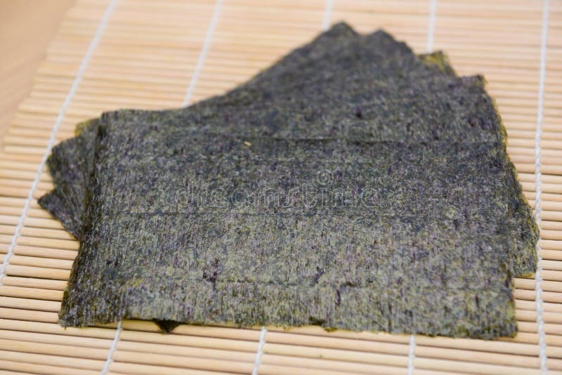 Seaweed Snack on Bamboo Mat Stock Image - Image of japan, wood: 56258281