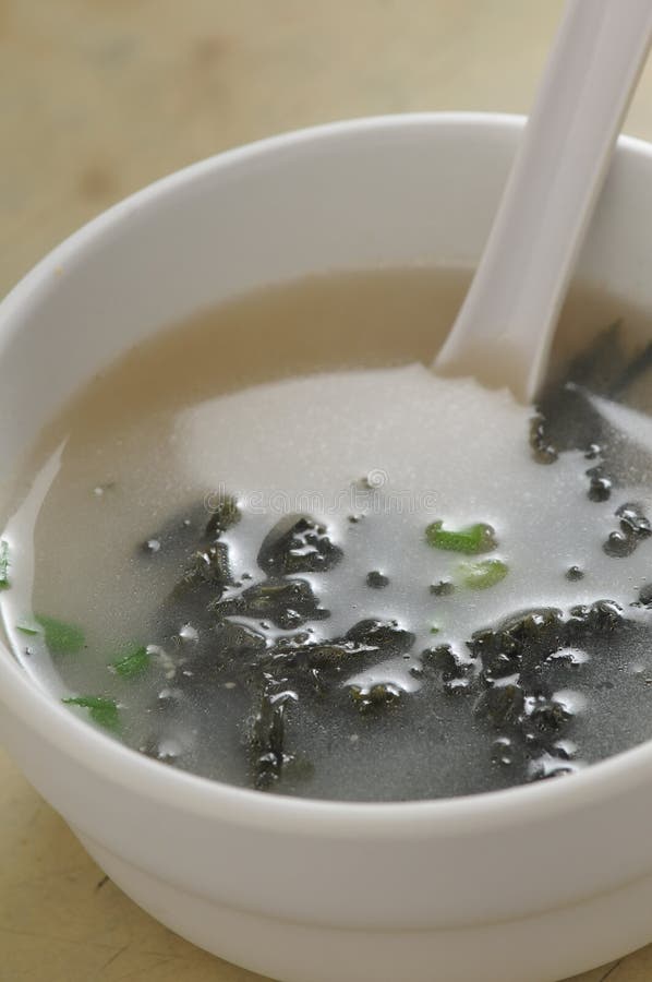 Seaweed soup with egg stock photo. Image of asia, seaweed - 75817872