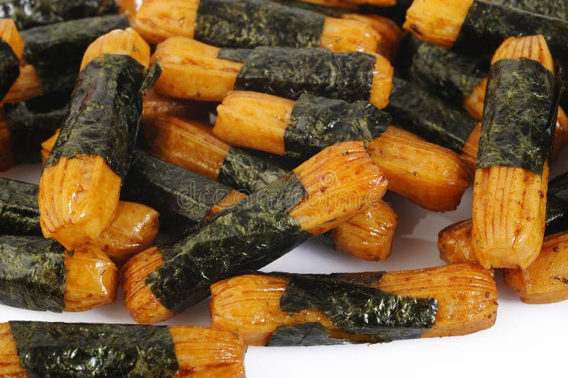 Seaweed Wrapped Rice Crackers Stock Photo - Image of appetizers, baked ...