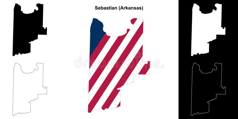 Sebastian outline map stock vector. Illustration of blank - 323808780