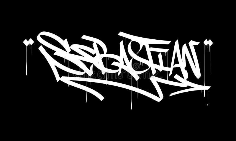 SEBASTIAN Graffiti Tag Style Design Stock Vector - Illustration of ...