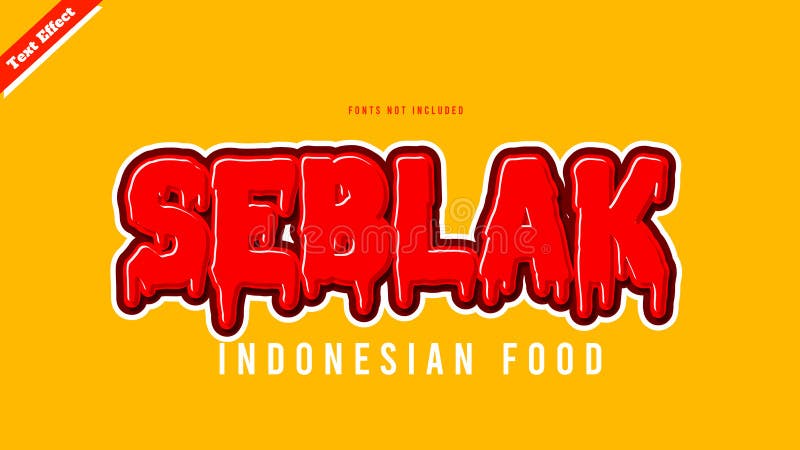 Seblak Indonesian Food Text Effect Design Vector. Editable 3d Text ...