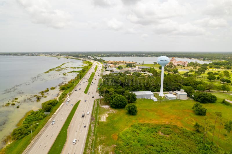 Sebring FL Water Tower Aerial Photo Stock Image - Image of water, tower ...