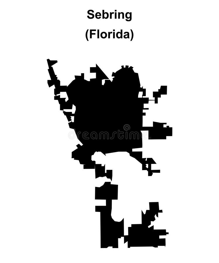 Sebring outline map stock vector. Illustration of cartography - 357256518