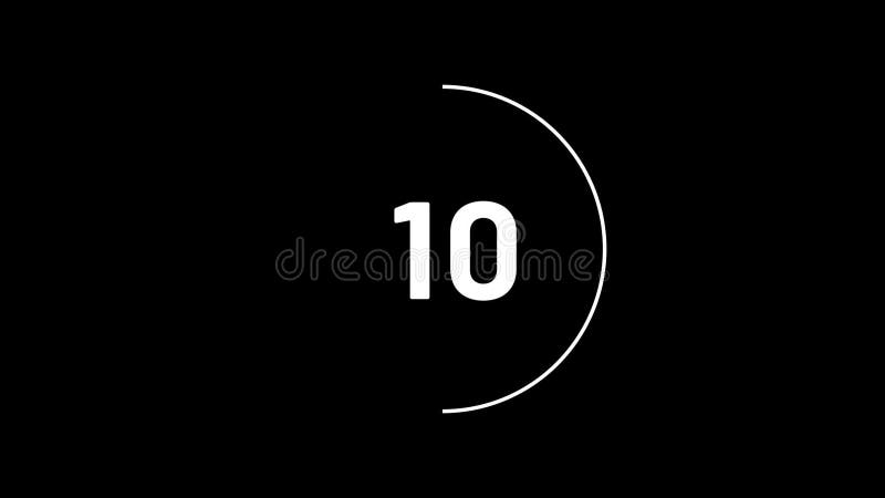 20 Sec Black and White Transparent Circle Countdown Timer Stock Footage ...