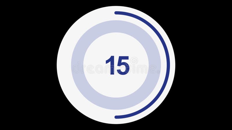 30 Sec Blue Circle Countdown Timer Transparent Stock Footage - Video of ...