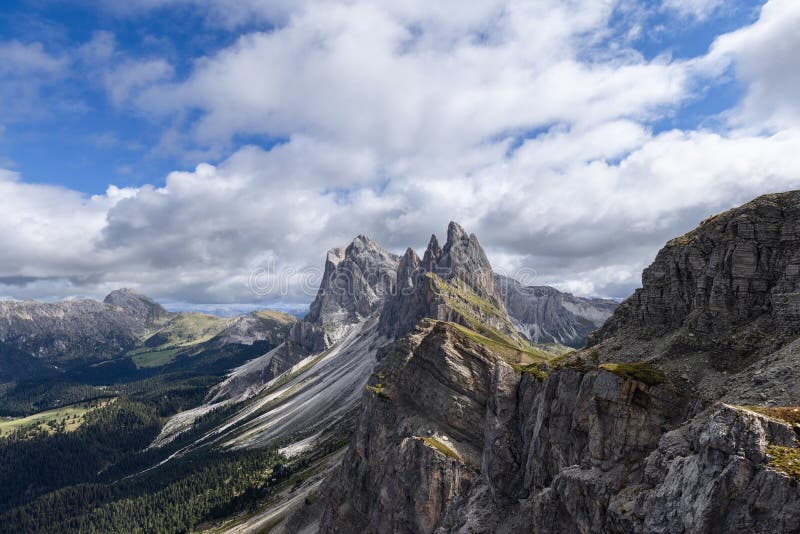 The Seceda Ridge in the Dolomites, Italy, Captured in a Wide Angle ...